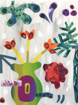 Julie Hamilton Inspired Botanical Collage Middle School Art Project